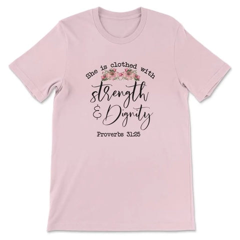 Nuvello She Is Clothed With Strength And Dignity T-Shirt Shirt For Boy ...