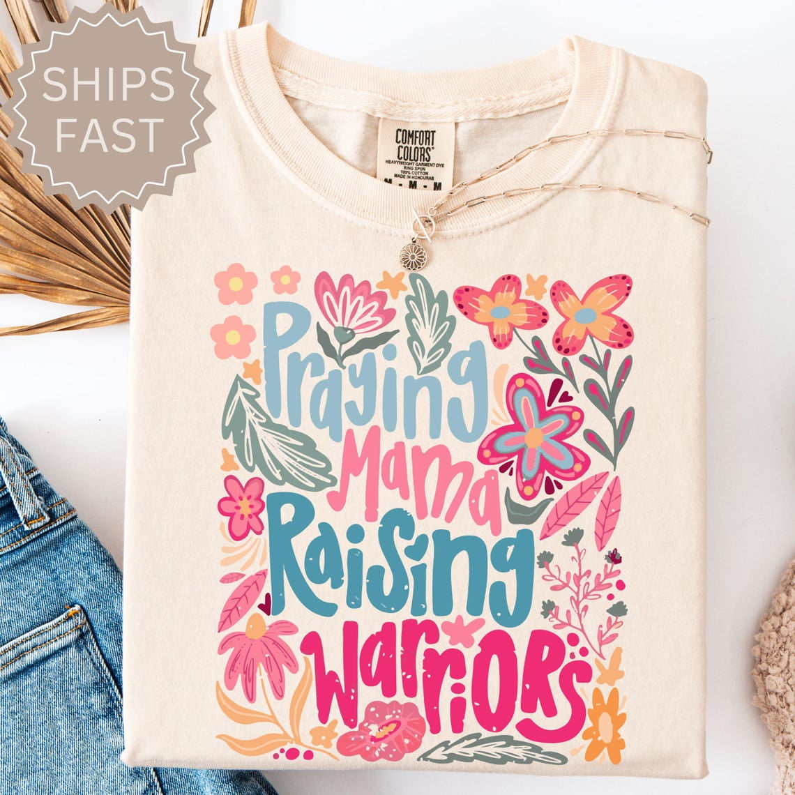 Nuvello Shirts, Praying Mama Raising Warriors Gift for Her, Retro ...