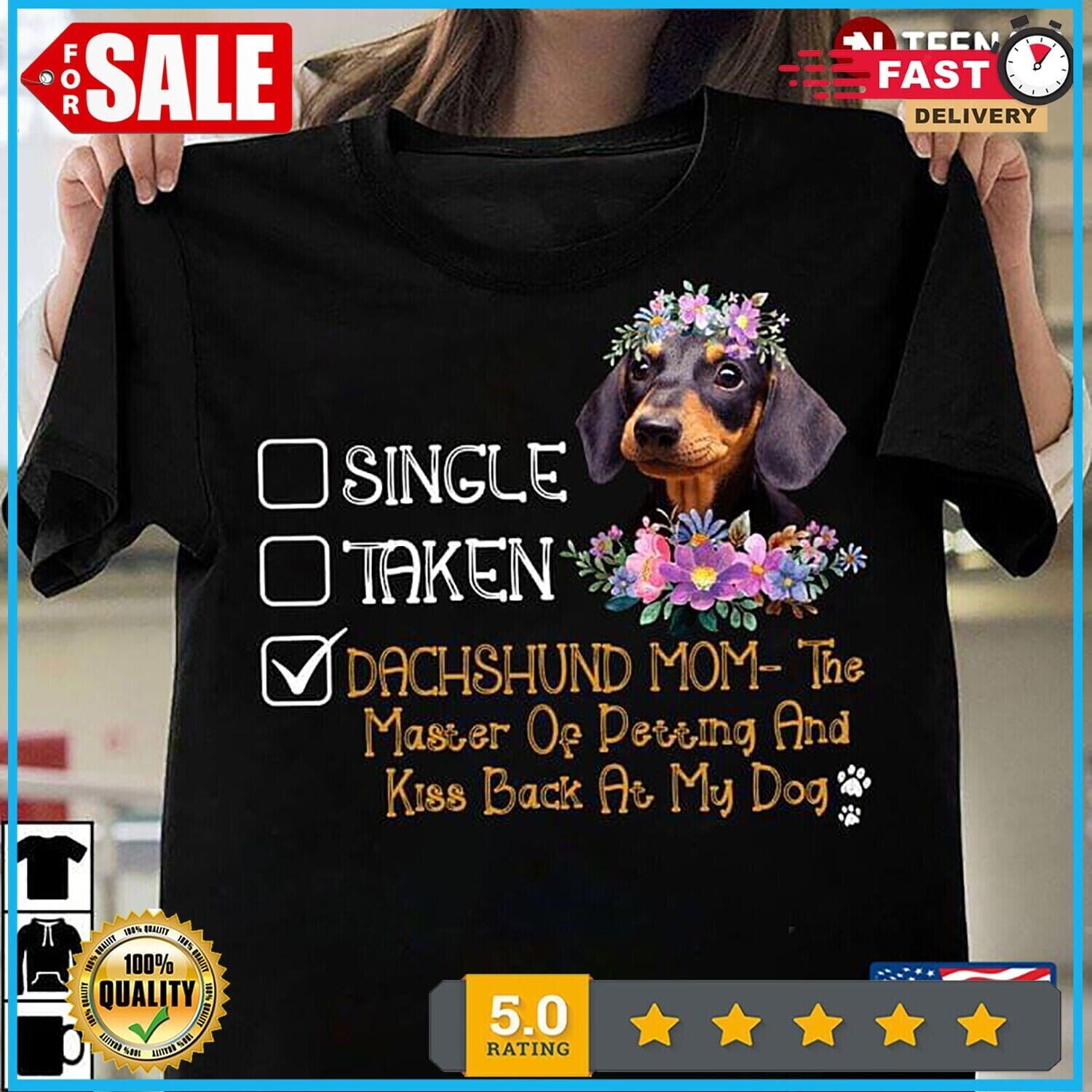 Nuvello Single Taken Dachshund Mom The Master Of Petting And Kiss Back ...