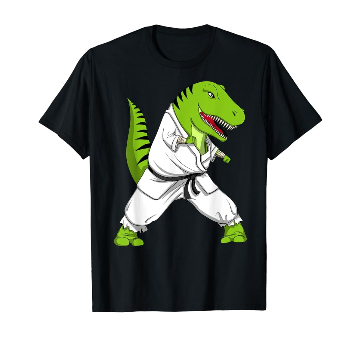 Nuvello T-Rex Dinosaur Karate Ninja Martial Arts Jiu Jitsu Boys T-Shirt ...