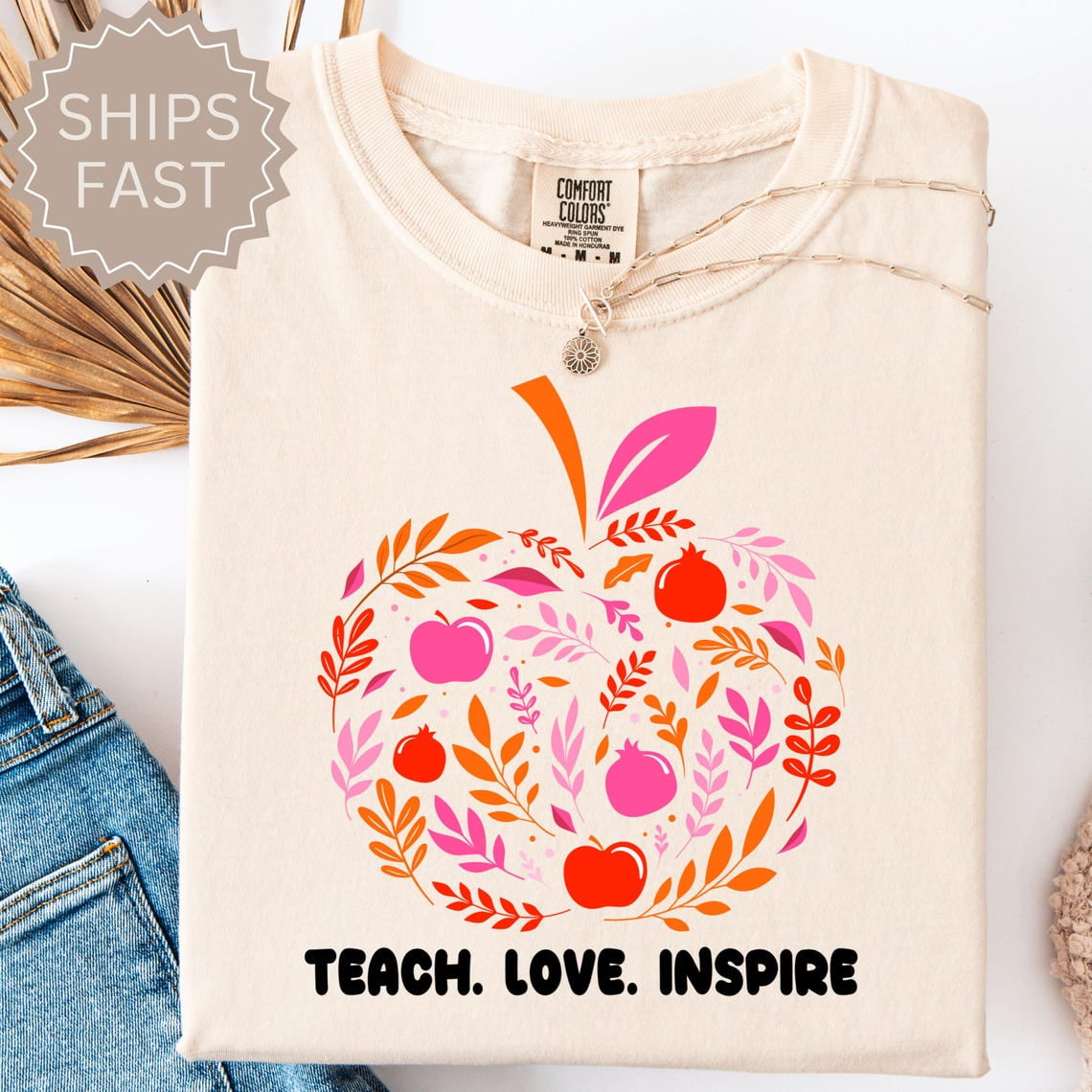 Nuvello Teach Love Inspire, Back To School Teacher Shirt, Shirts for ...