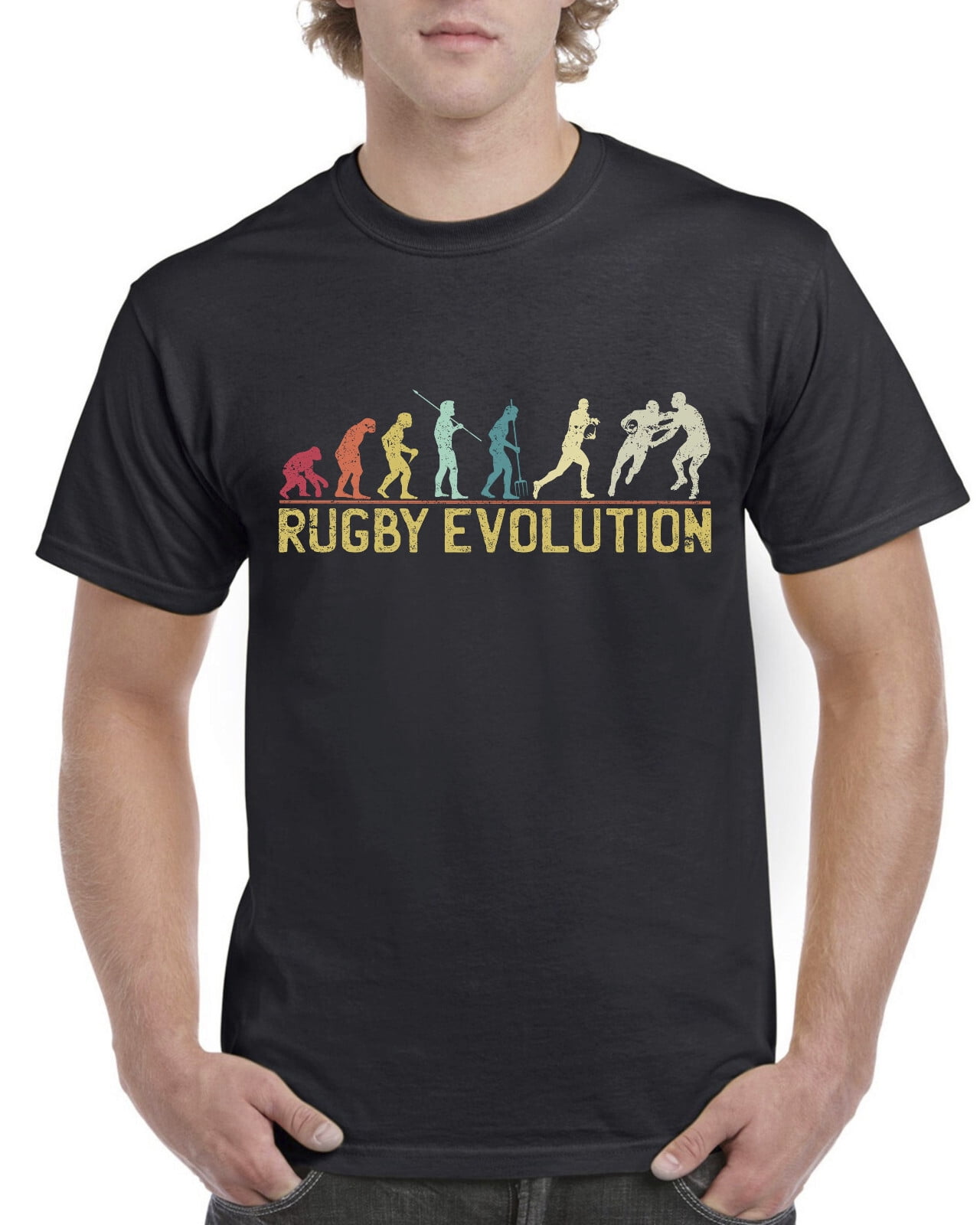 Nuvello Top Gift T-Shirt for Dad: Evolution of Rugby Sports Cotton ...
