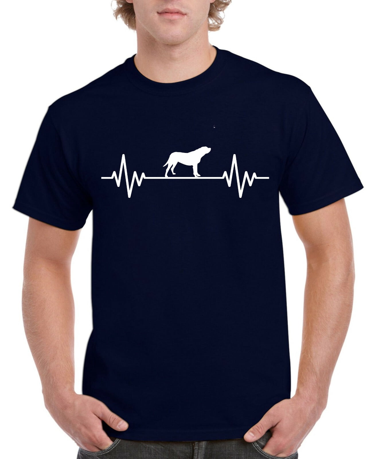 Nuvello Unisex Mens Dog Gifts TShirt Presents Mastiff Heart Beat Pulse ...