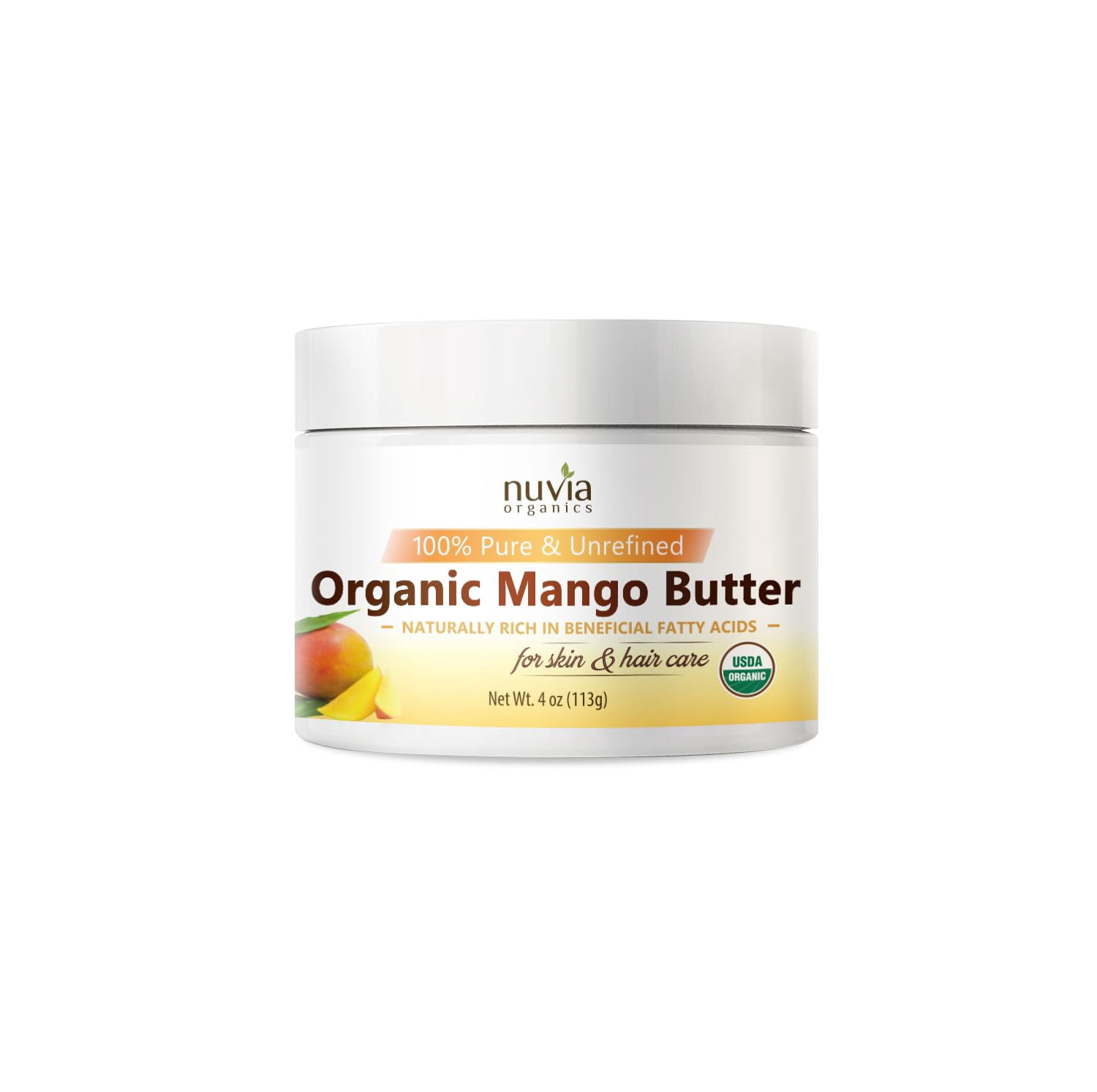 Nuvia Organics Organic Mango SAF21 Butter - USDA Certified Organic, Non ...