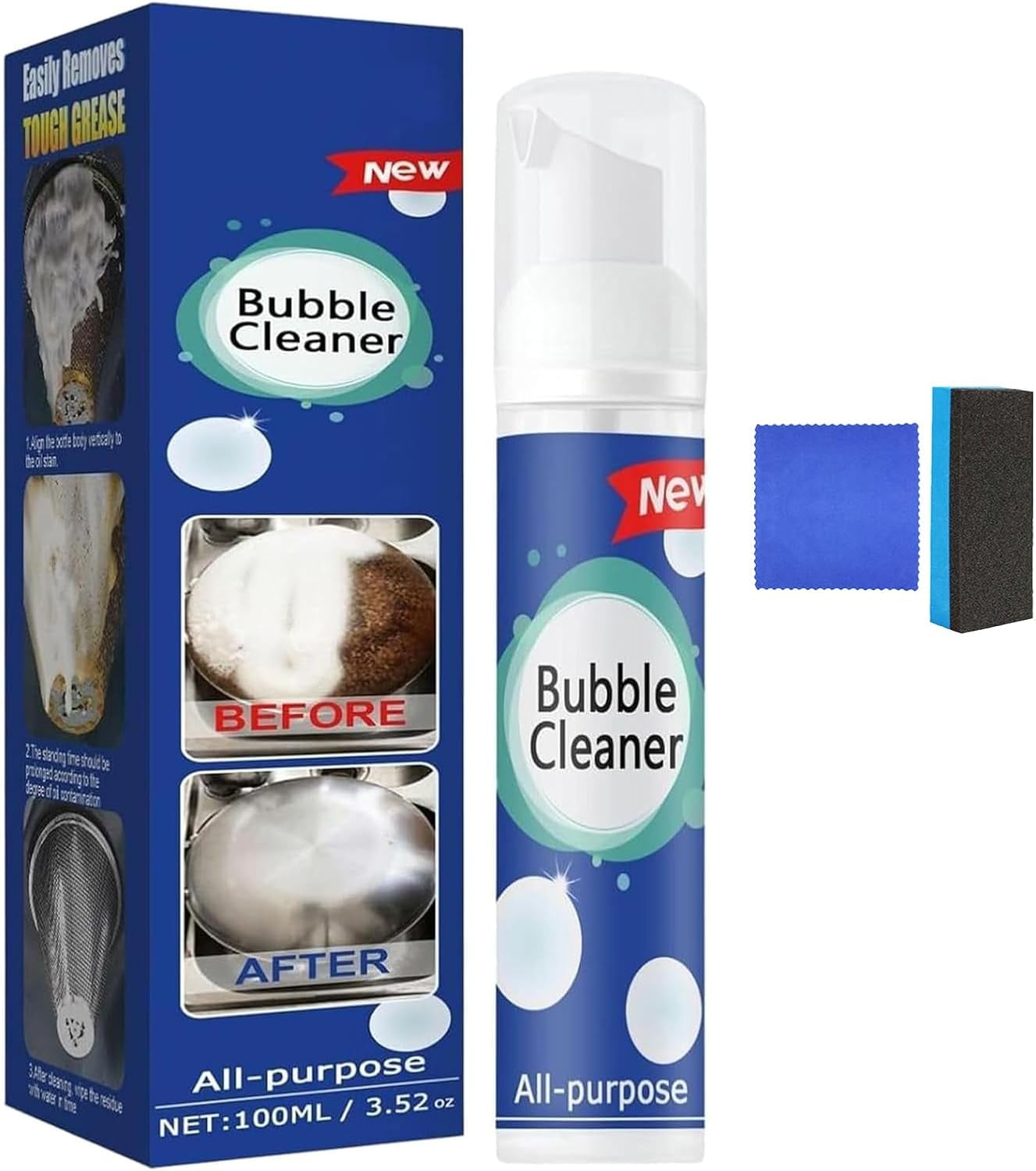 Nuvilux Bubble Cleaner,2025 New Multi-purpose Bubble Cleaning Spray,Stubborn Grease & Grime ...