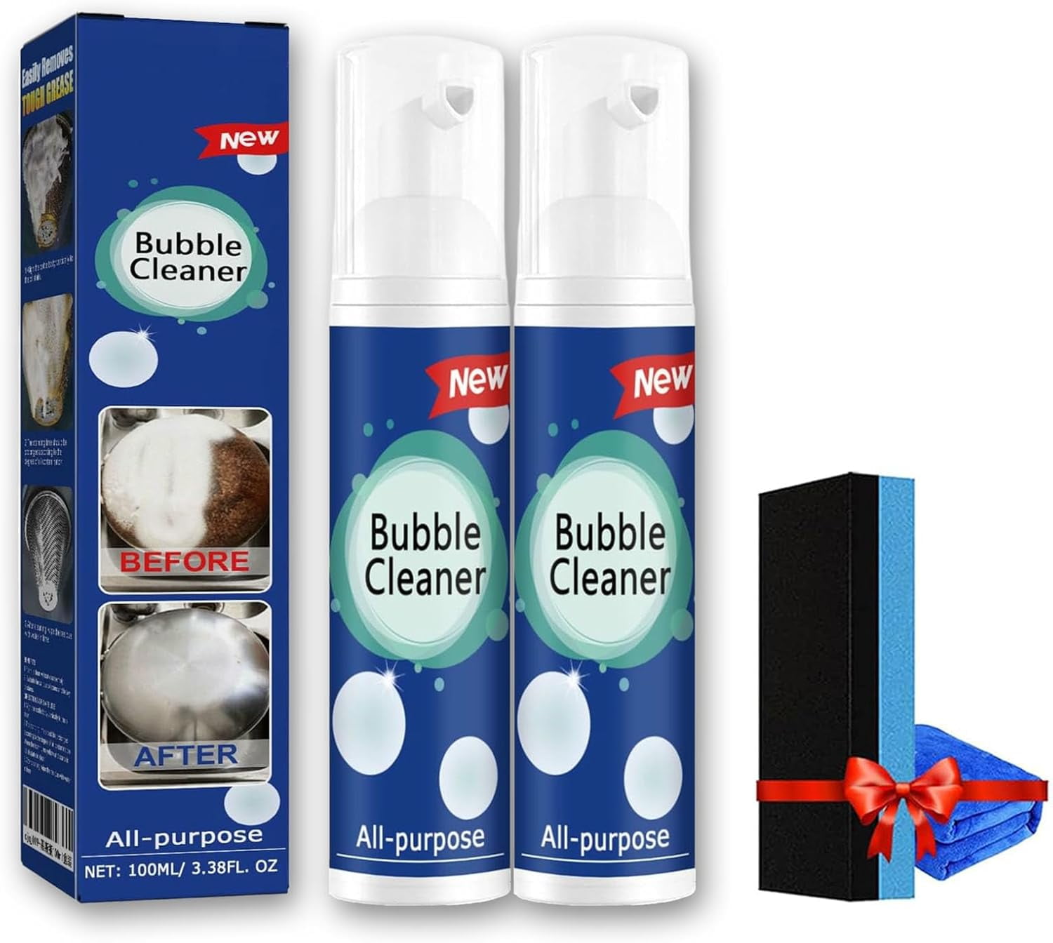 Nuvilux Bubble Cleaner, Nuvilux Magic Degreaser Cleaner Spray, 2025 New Nuvilux Magic Bubble ...