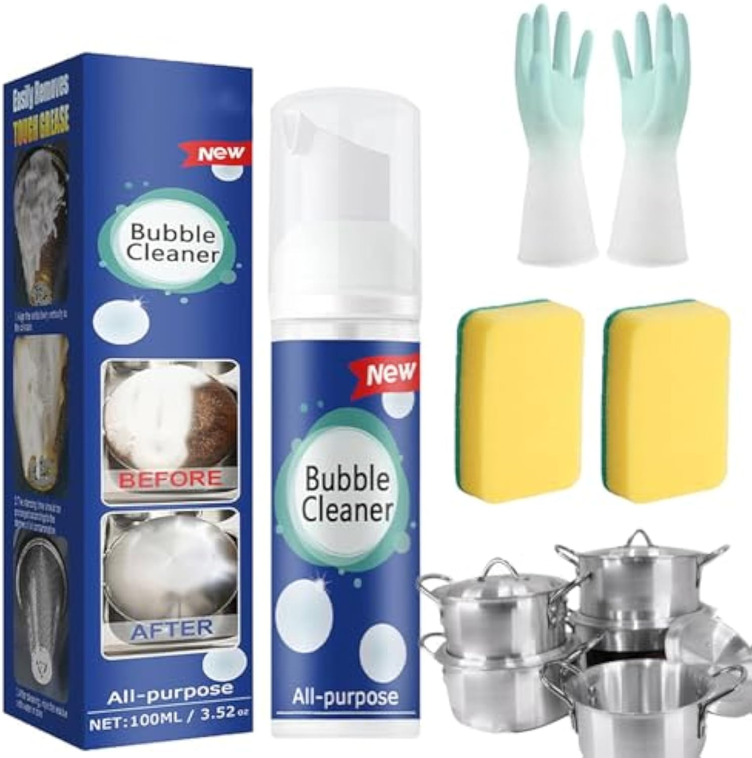 Nuvilux Magic Degreaser Cleaner Spray - 2025 New All Purpose Bubble Cleaner, Foaming Heavy Oil ...