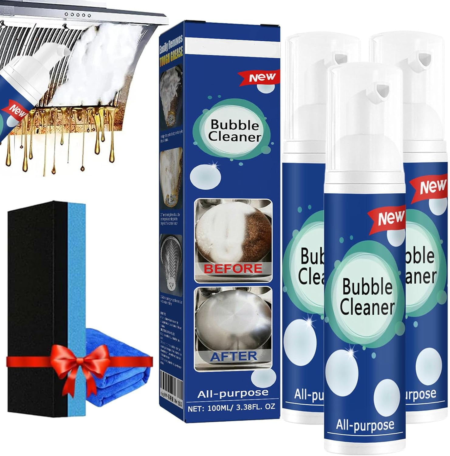 Nuvilux All Purpose Bubble Cleaner,Nuvilux Bubble Cleaner,Multi-purpose Bubble Cleaning Spray ...