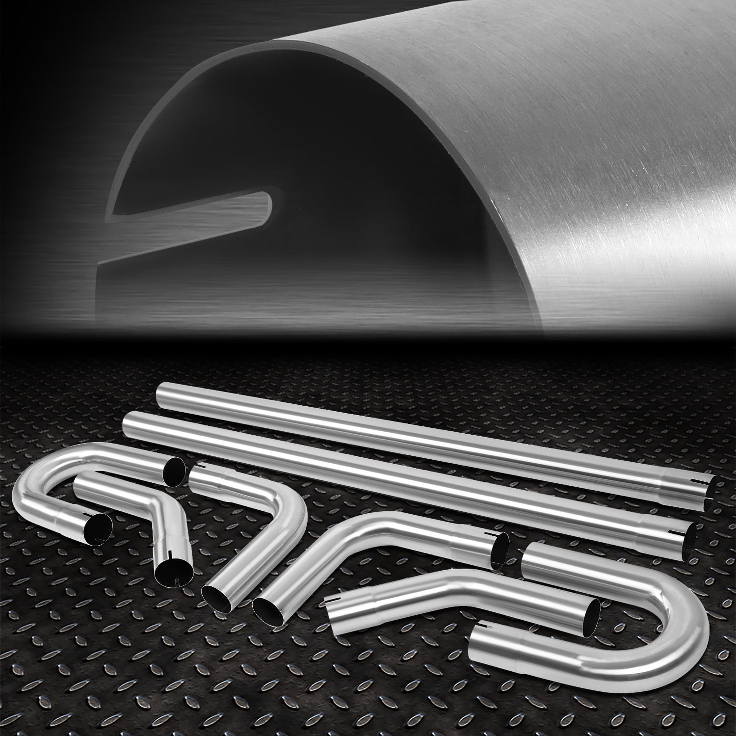 Nuvision 8Pc Stainless Steel 2.5" Custom DIY Mandrel Exhaust Pipe ...