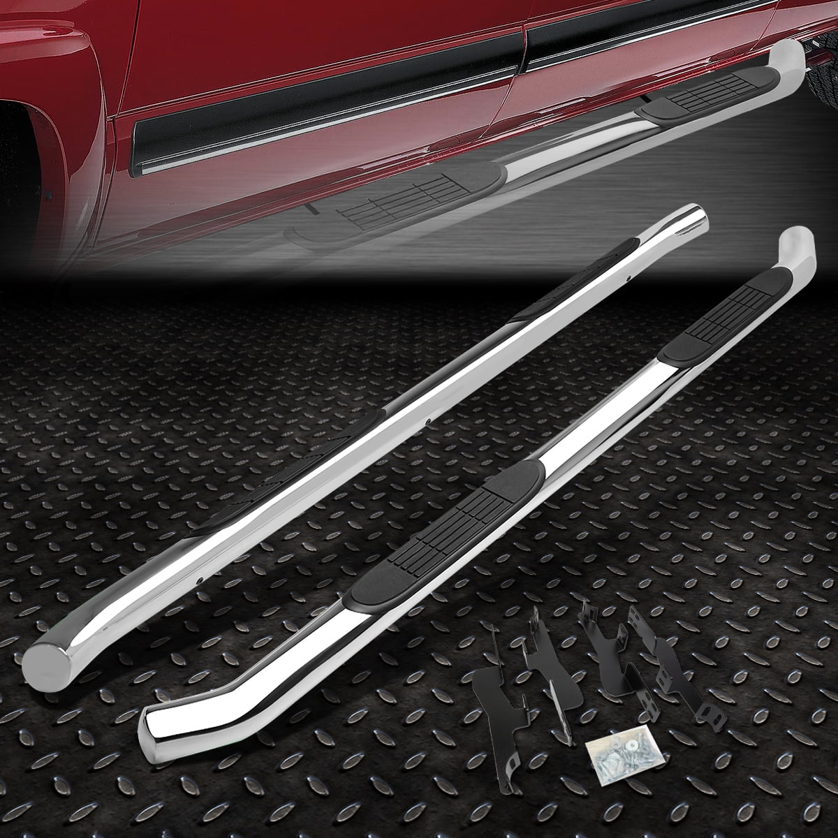 Nuvision for 01-08 Acura MDX Honda Pilot 3" Round Tube Side Step Nerf ...