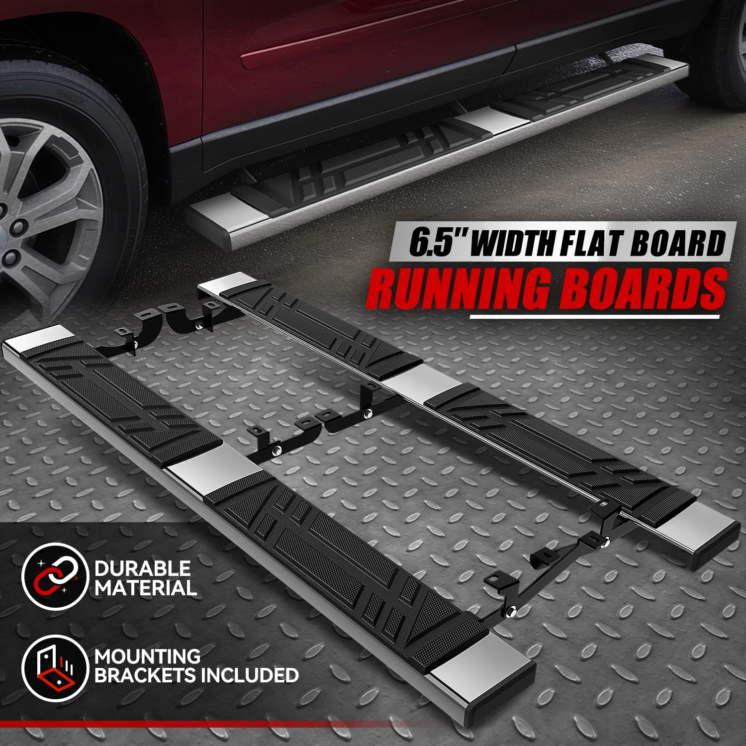Nuvision for 14-23 Jeep Cherokee 6.5" Side Premium Running Boards Pedal ...