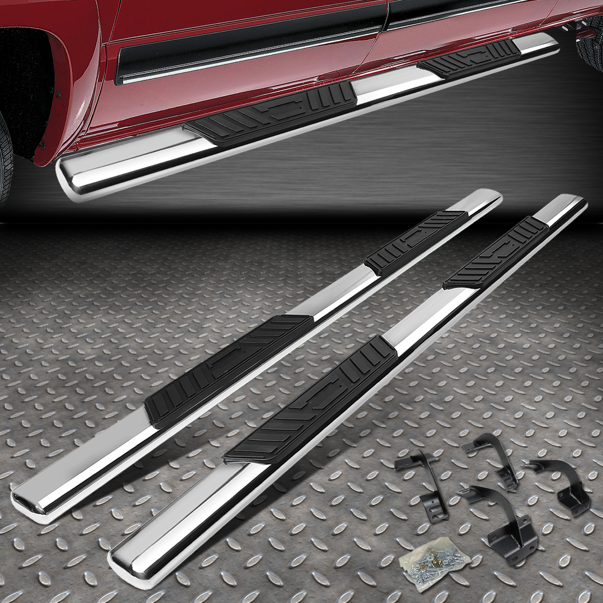 Nuvision for 15-20 Ford F150/Super Duty 5" Carbon Steel Side Nerf Bar ...