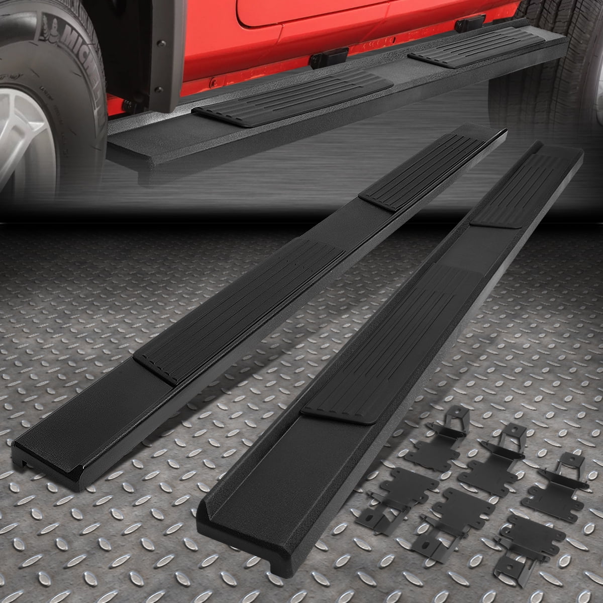 Nuvision for 18-22 Jeep Wrangler JL 4Dr Pair 6" Wide Side Step Nerf Bar ...