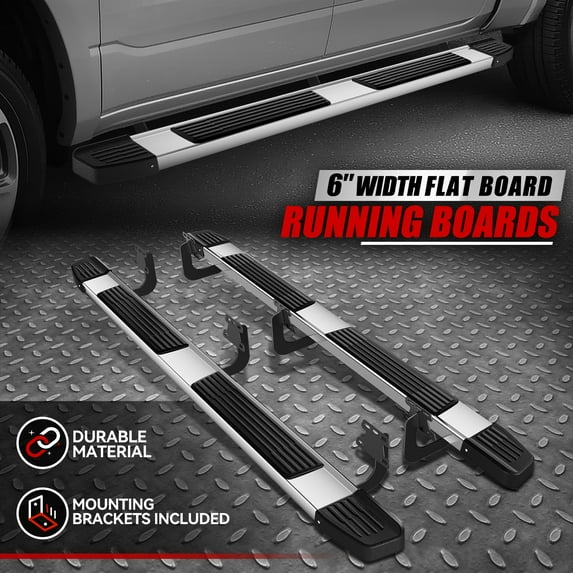Nuvision for 19-24 Dodge Ram 1500 Crew Cab 6" Chrome SS Flat Side Step ...