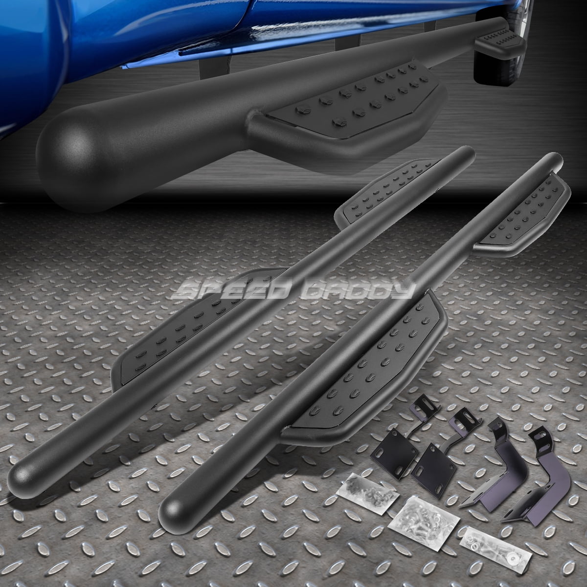 Nuvision for 99-16 F250 F350 Super Duty Crew Cab 3" Black Step Bar Nerf ...