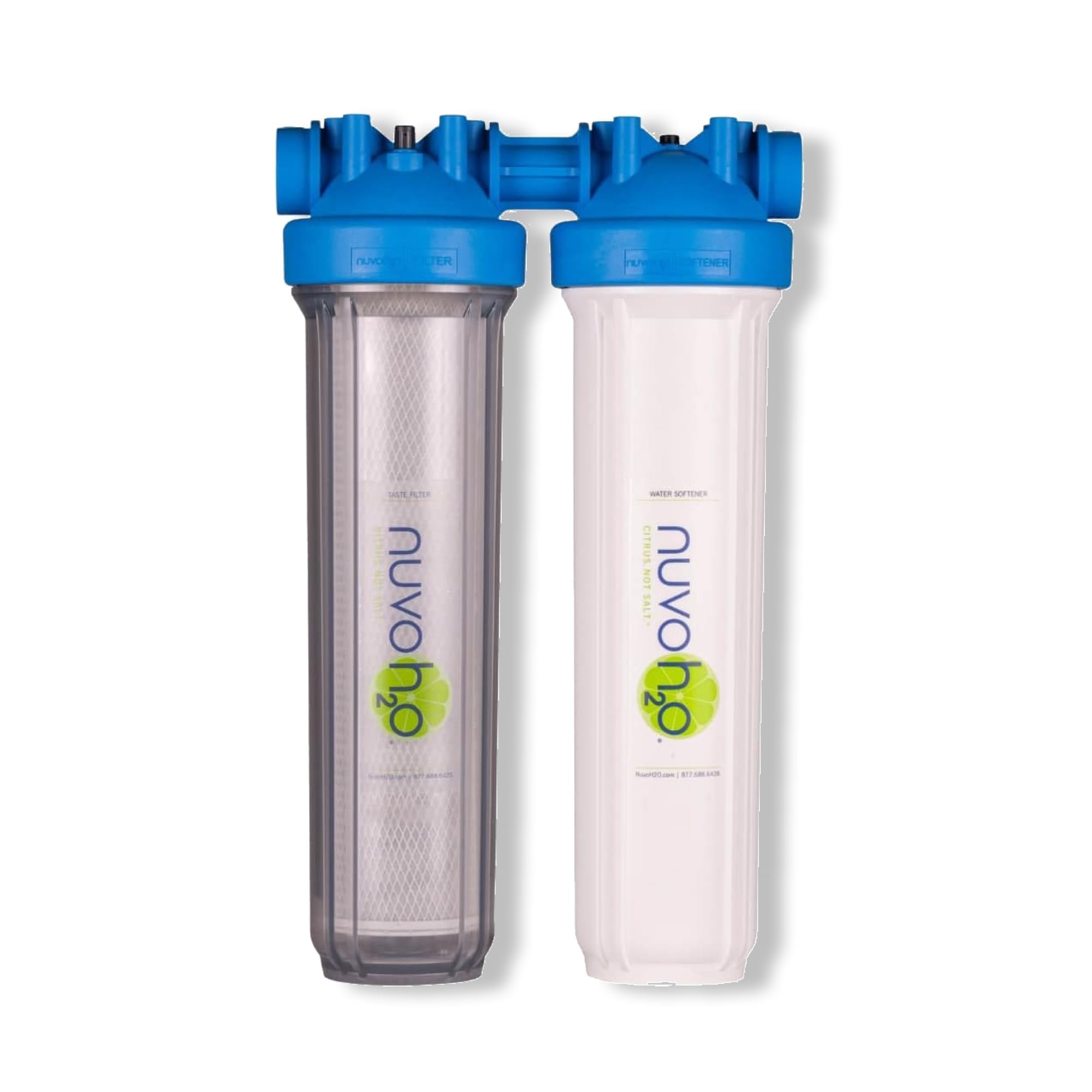 NuvoH2O Advanced 2-Stage Citrus, Salt-Free Water Filter System + Water ...