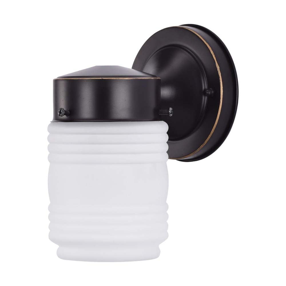 Nuvo Lighting 1 Light 6 Inch Porch Wall Mason Jar with Frosted Glass ...