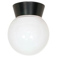 Maxim 12410 Duke 10" Wide Semi-Flush Globe Ceiling Fixture - Black ...