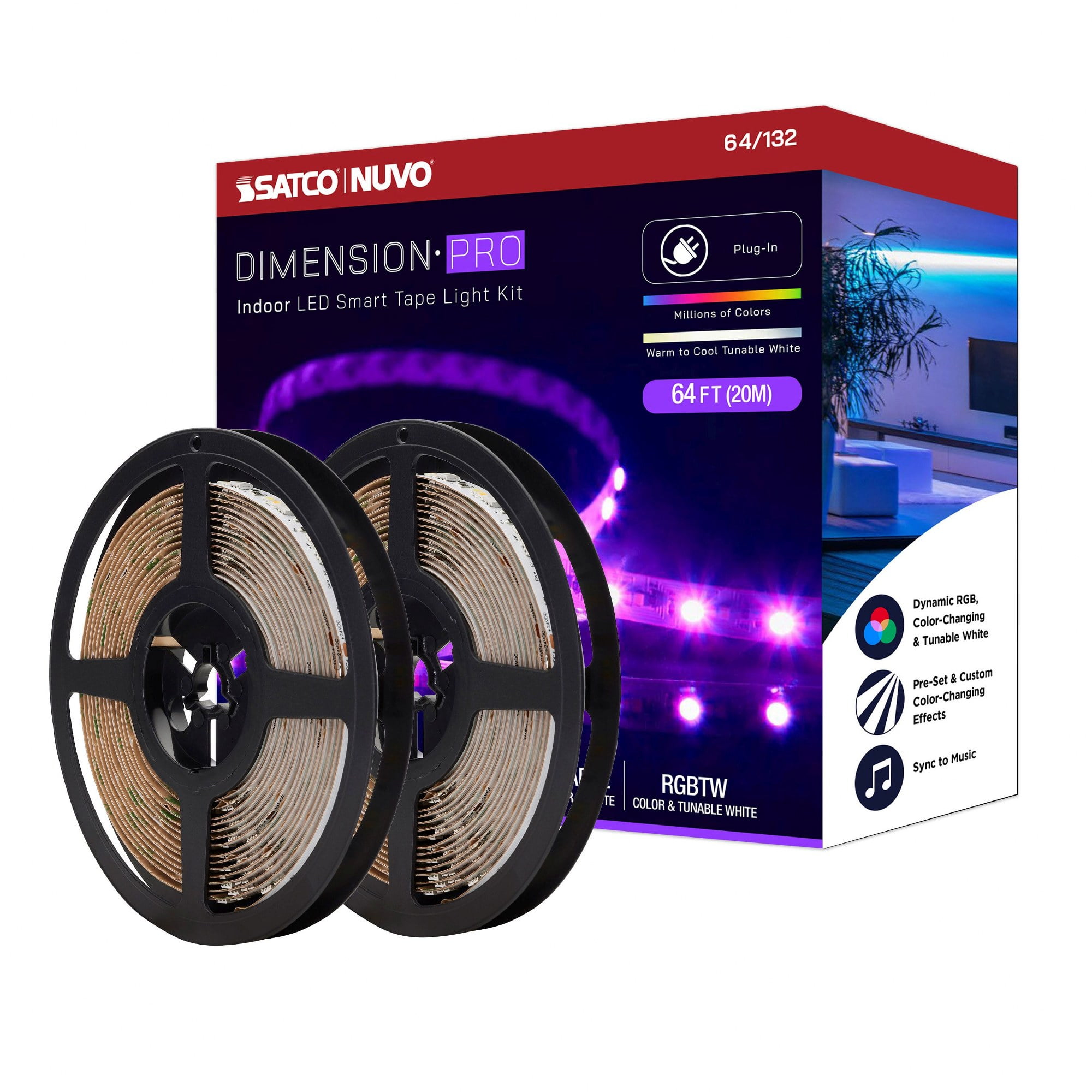 Nuvo Lighting - Dimension Pro - 68W LED Tape Light with Plug Connection ...
