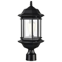 3-Light 85.43"in Matte Black Outdoor Post Light with Dusk to Dawn ...