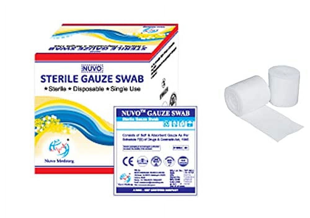 Nuvo Medsurg Sterile Gauze Swab (5Cms X5Cms X12Ply) - 75 Pcs And ...