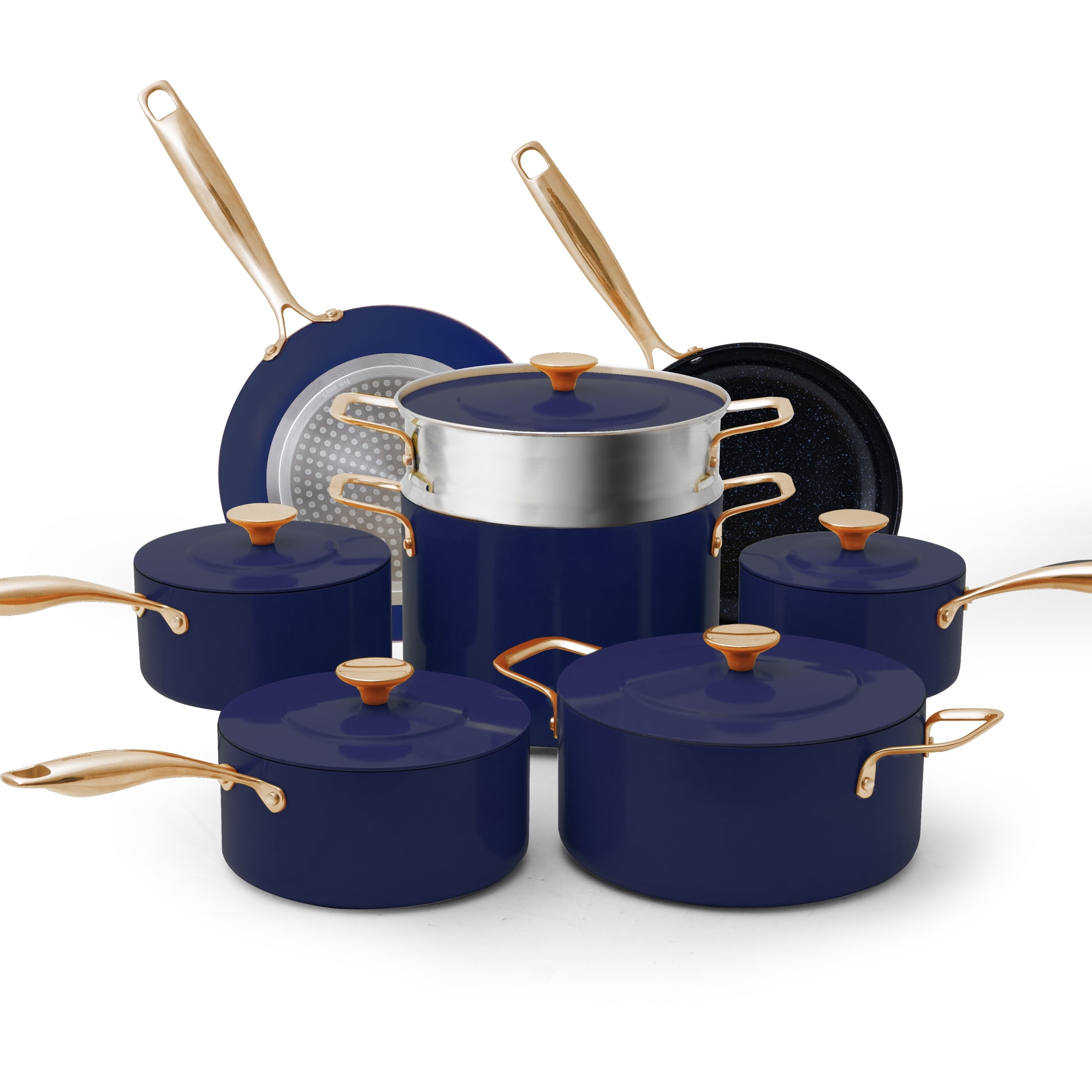 Nuwave 13pc Healthy Duralon Blue Luxury Edition Cookware Set, Diamond ...