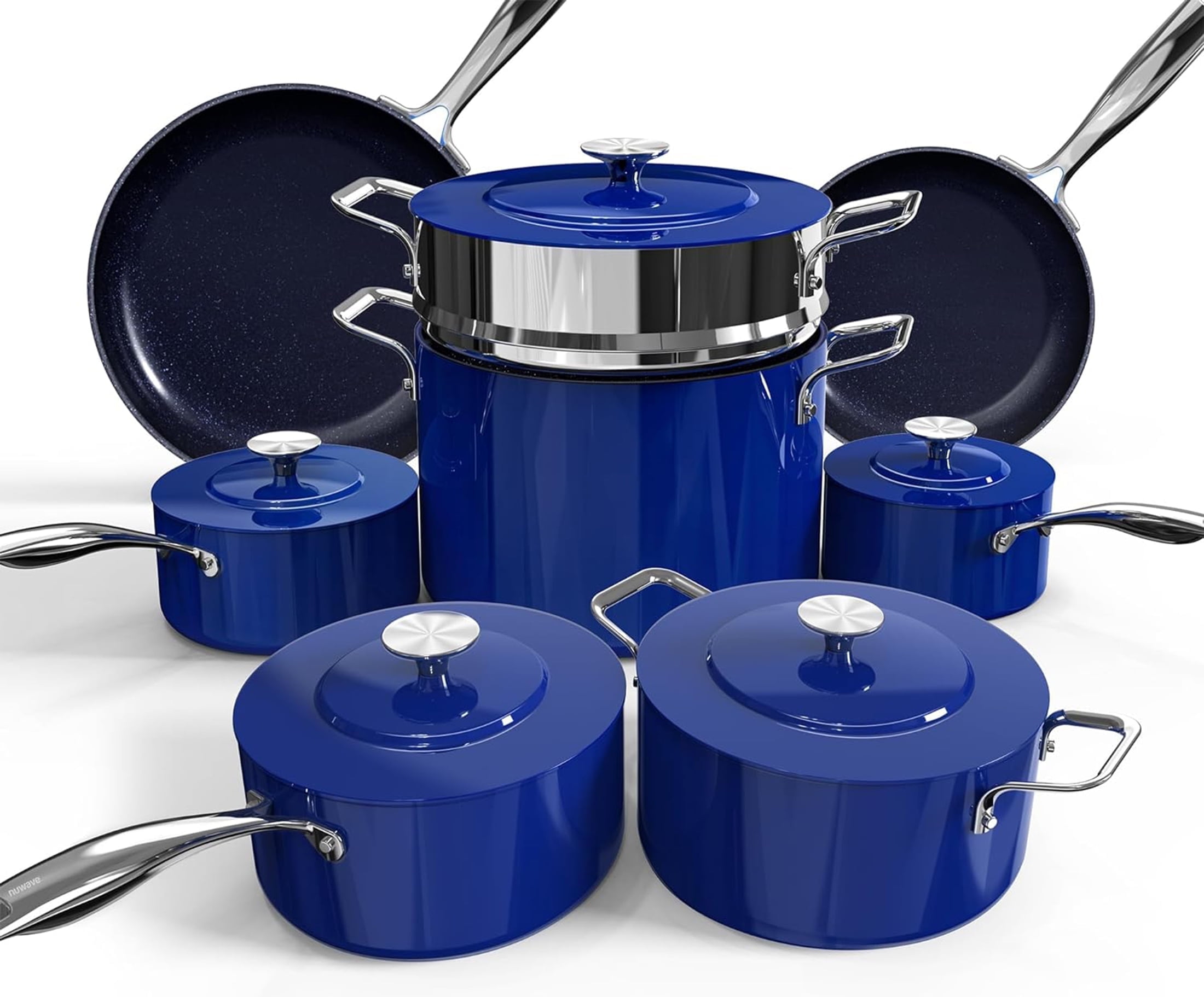 Nuwave 13pc Lux Pots and Pans Set, Healthy G10 Duralon Ceramic Coating ...
