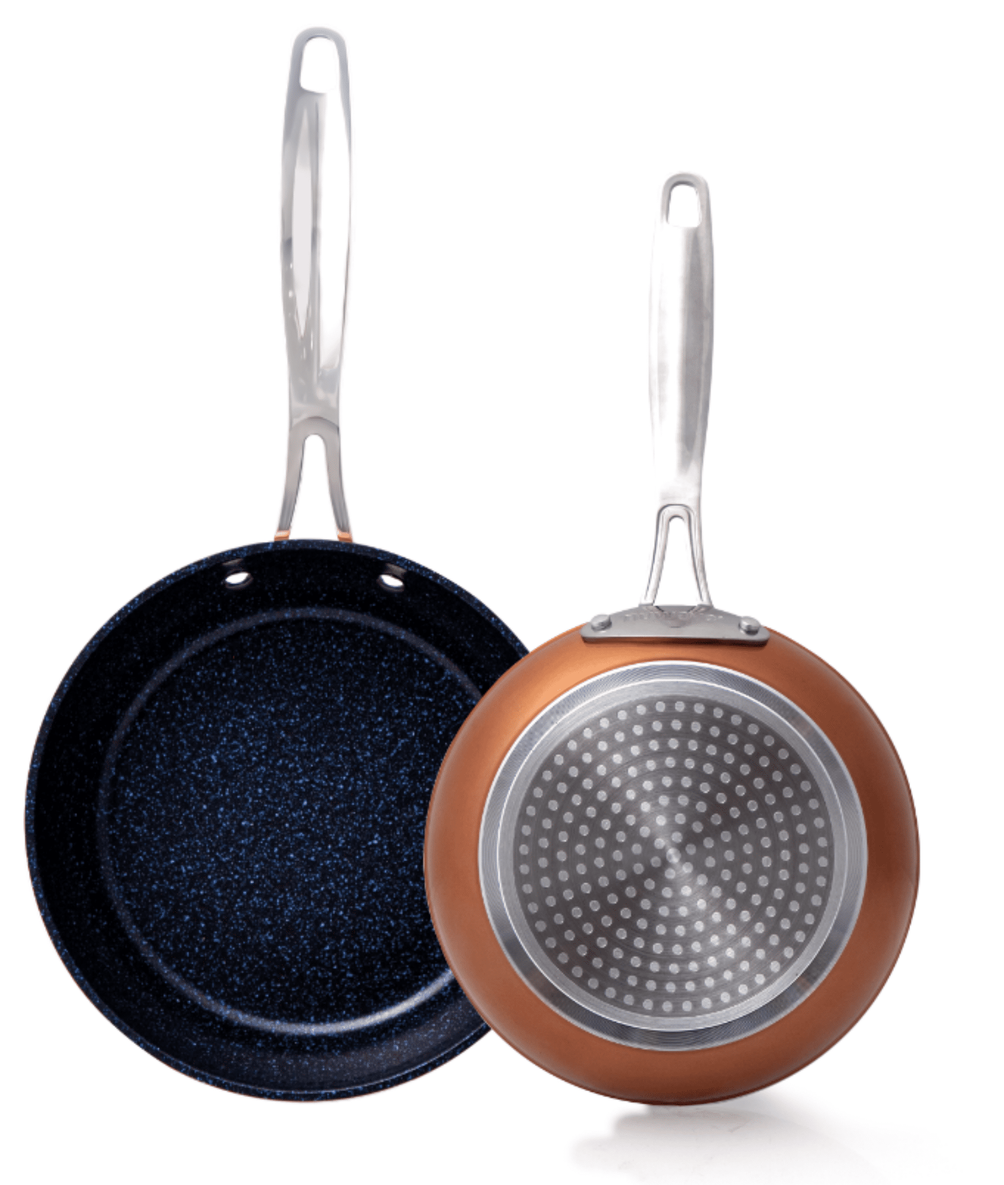 Nuwave Cookware Set - 2PC Rustic Copper Duralon Blue Ceramic Non-Stick ...