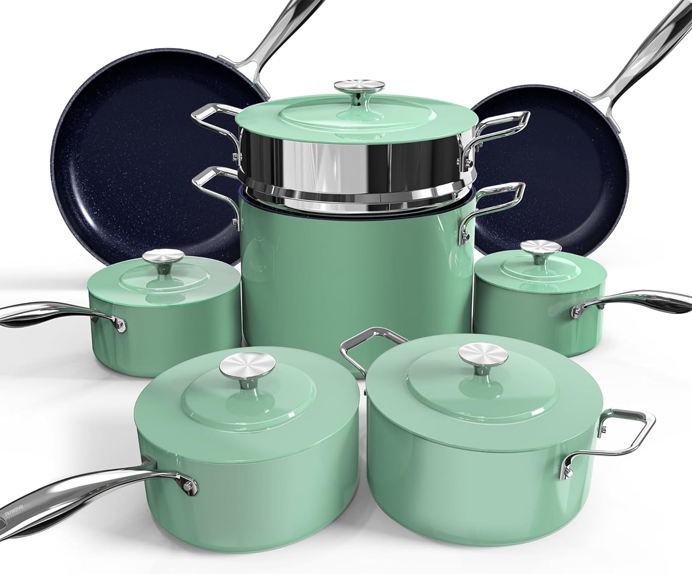 Nuwave Lux Pots and Pans Set Ultra Nonstick, Healthy G10 Duralon ...