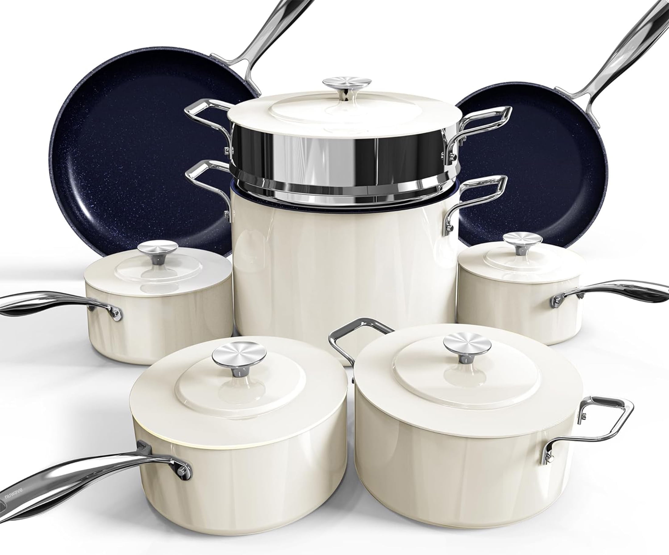 Nuwave Lux Pots and Pans Set Ultra Nonstick, Healthy G10 Duralon ...