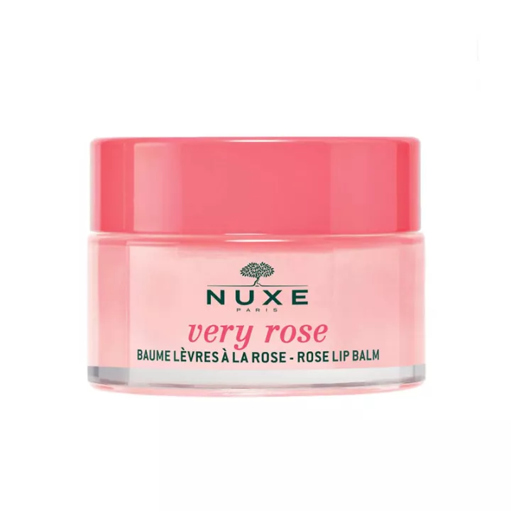 Nuxe Very Rose Lip Balm with Rose 15g jar is a moisturizing treatment ...