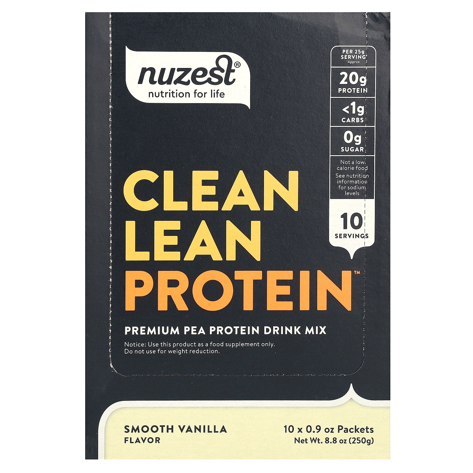 Nuzest, Clean Lean Protein, Smooth Vanilla, 10 Packets, 0.9 oz (25 g ...
