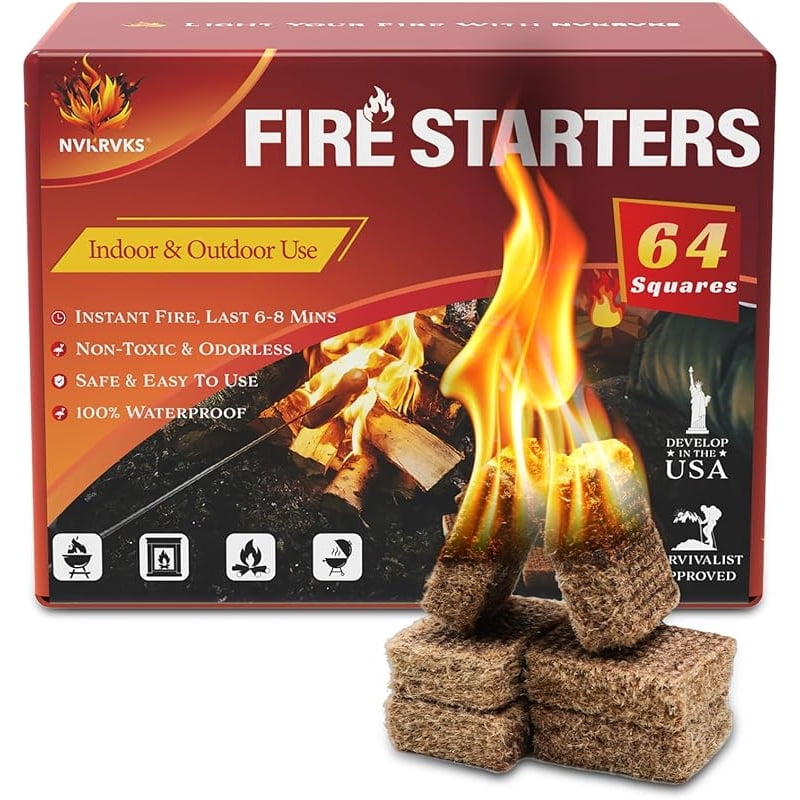 Nvkrvks Fire Starter, Easy-Burning Fire Starter Squares for Wood Stoves ...