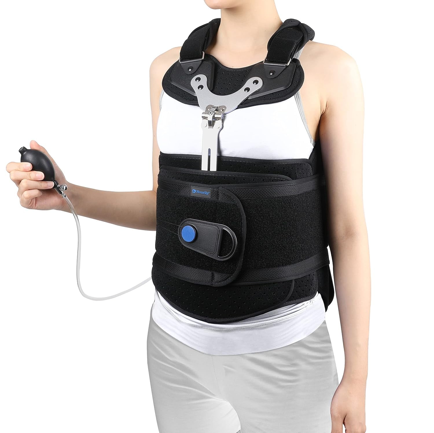 Nvorliy TLSO Full Back Brace for Back Pain Relief - Inflatable Airbag ...