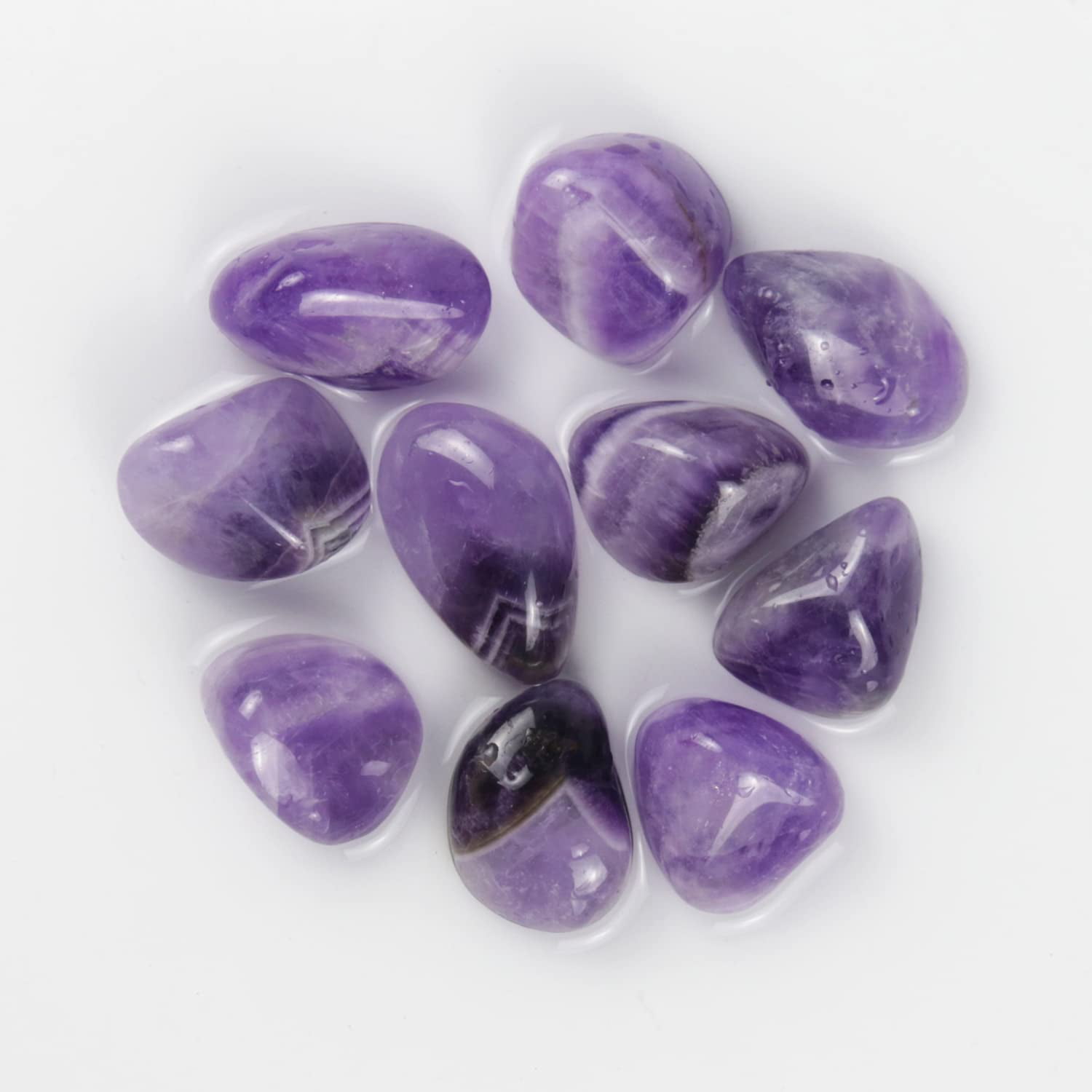 Nvzi 10 Packs of Brazilian Tumbled Polished Natural Amethyst Crystals ...