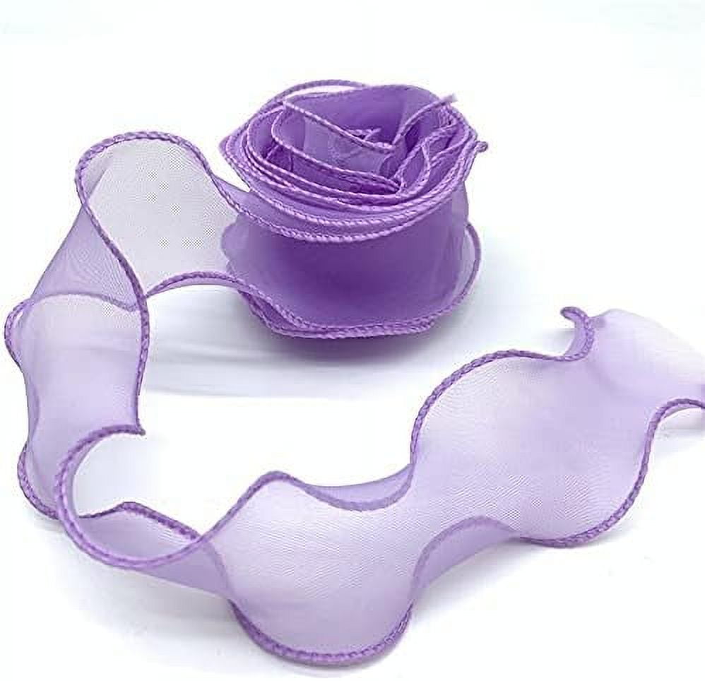 Nvzi 10 Yards 40mm Wave Silk Gauze Organza Ribbon Bow Material for Hair ...