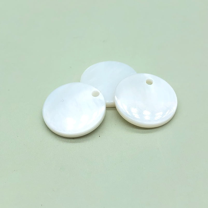 Nvzi 100 pieces of white circular shell buttons, 0.45-inch single hole ...
