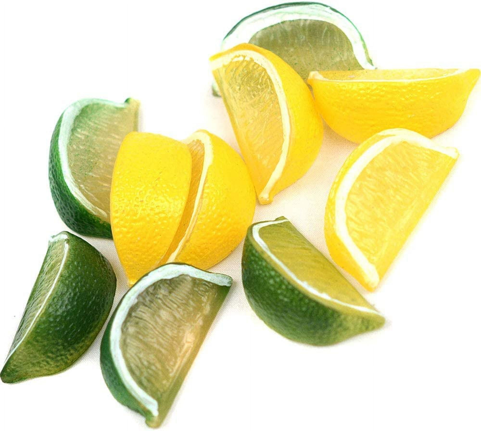 Nvzi 10pcs Fake Lemon Wedge Slice Garnish Artificial Fruit Lemon Block ...