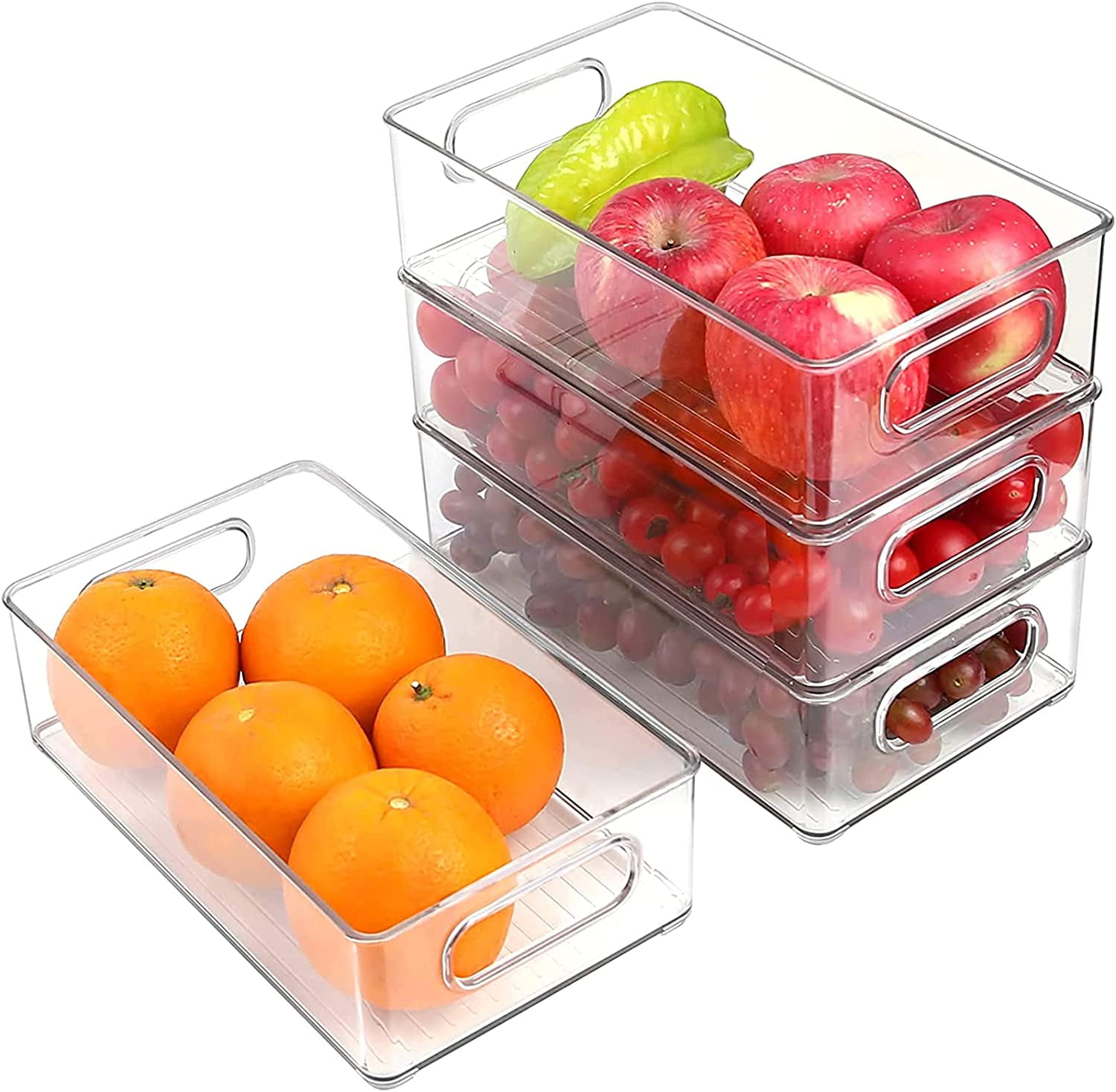 Nvzi 1pec Fridge Storage Clear Stackable Pantry Bin for Refrigerator ...