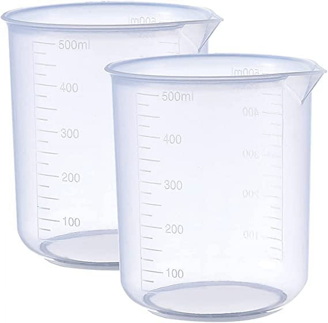 Nvzi 2 PCS 500ml Resin Mixing Cups, Liquid Measuring Cups, Plastic ...