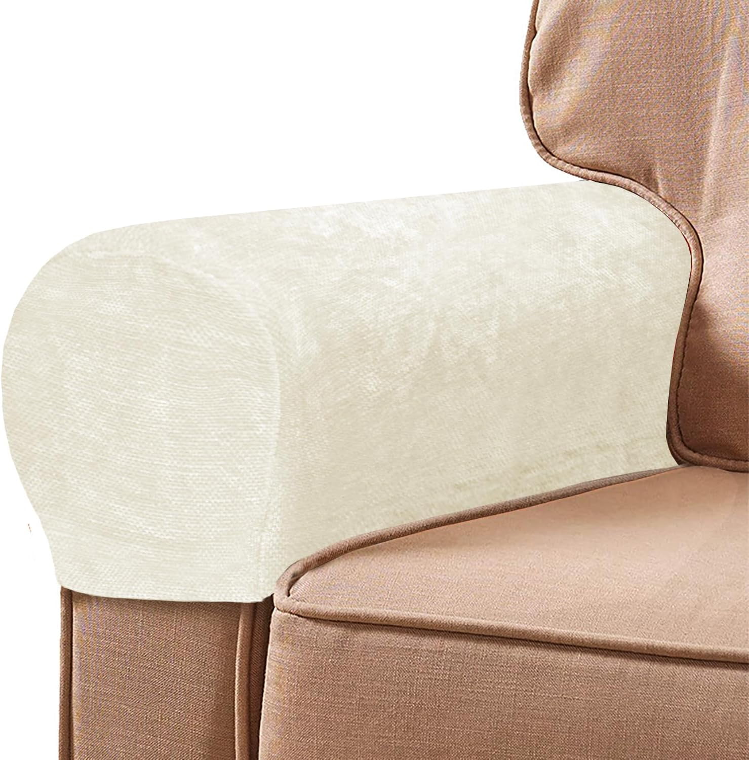 Nvzi 2 Pcs Chenille Stretch Armrest Covers for Chairs and Sofas Couch ...