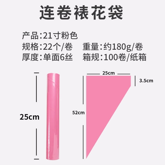 Nvzi 2 rolls (44 pieces in total) Pink disposable piping bag 9.8 × 20.4 ...