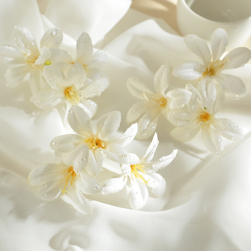 Nvzi 20 pieces of Off White fake flower head-3.35 inches, 3 forks, with ...