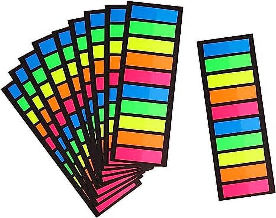 Nvzi 2000 Pieces Sticky Tabs, Colored Sticky Note Index Tabs, Page ...