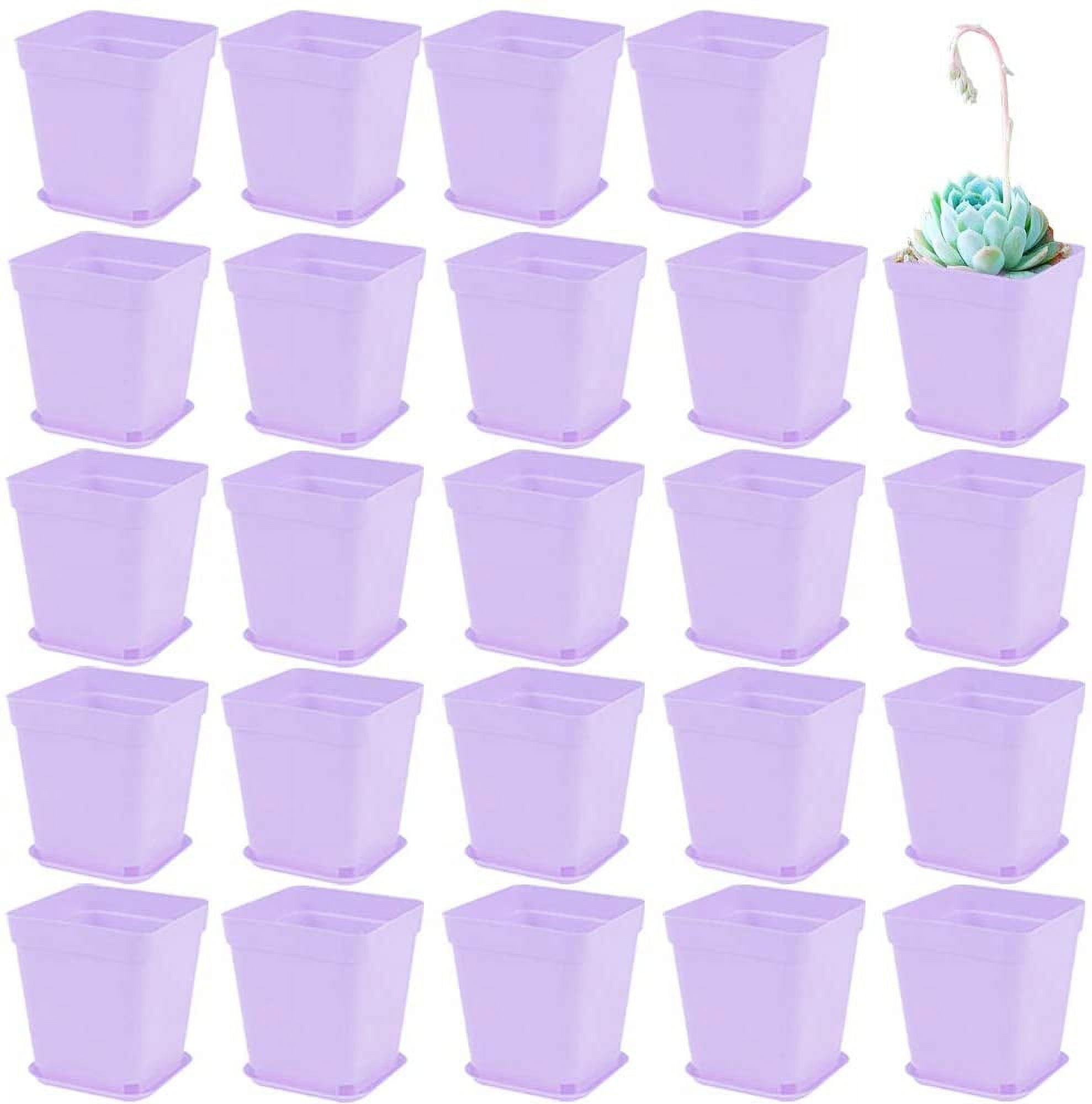 Nvzi 24 Pack Plastic Square Nursery Pots 3 Inch Plastic Plant Pots ...