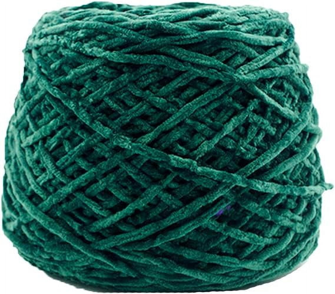 XmhyTop 250g Chenille Velvet Yarn Dark Green Bulky Vegan Soft Yarn ...