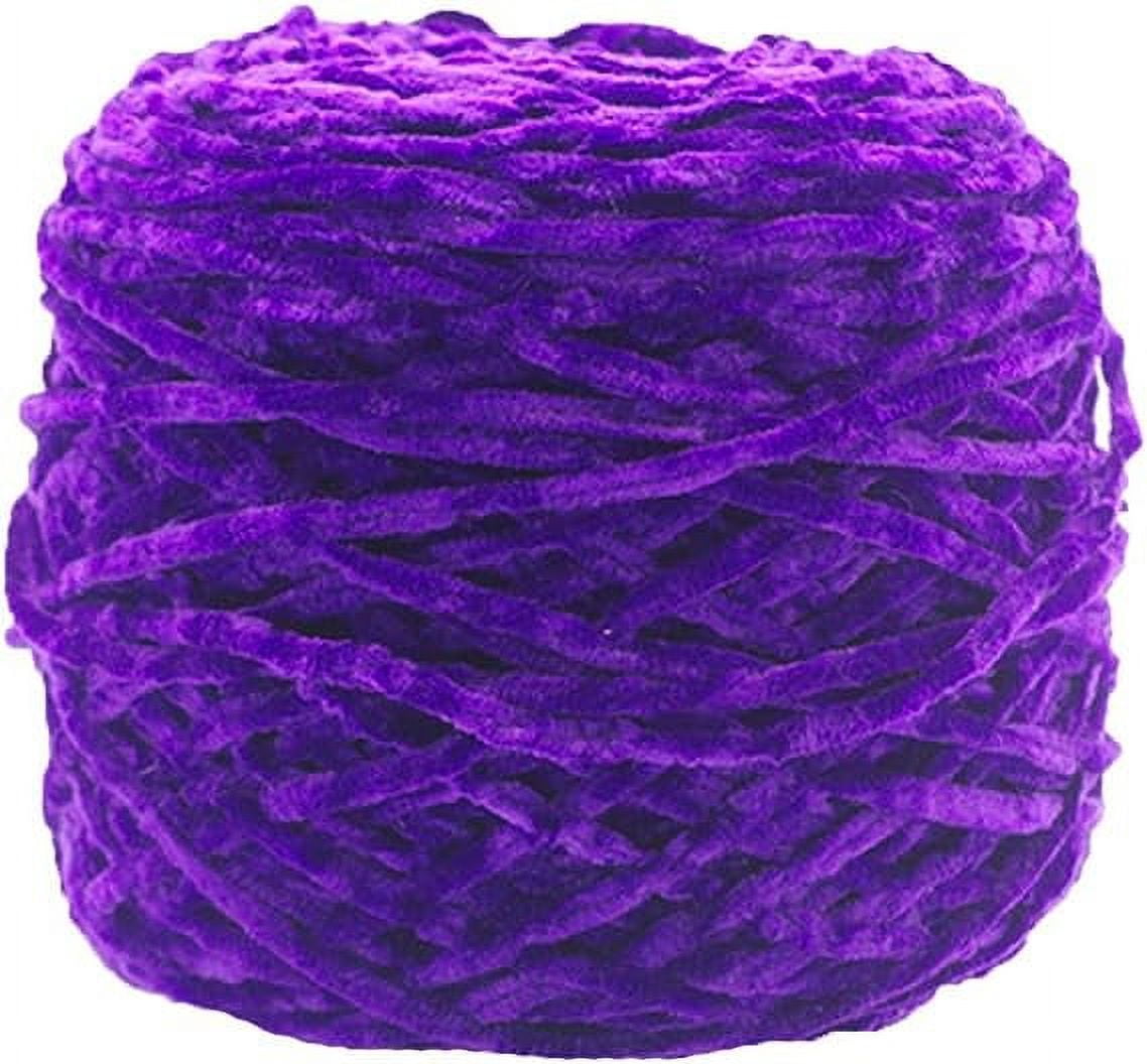 Nvzi 250g Chenille Velvet Yarn Deep Purple Bulky Vegan Soft Yarn Velvet ...