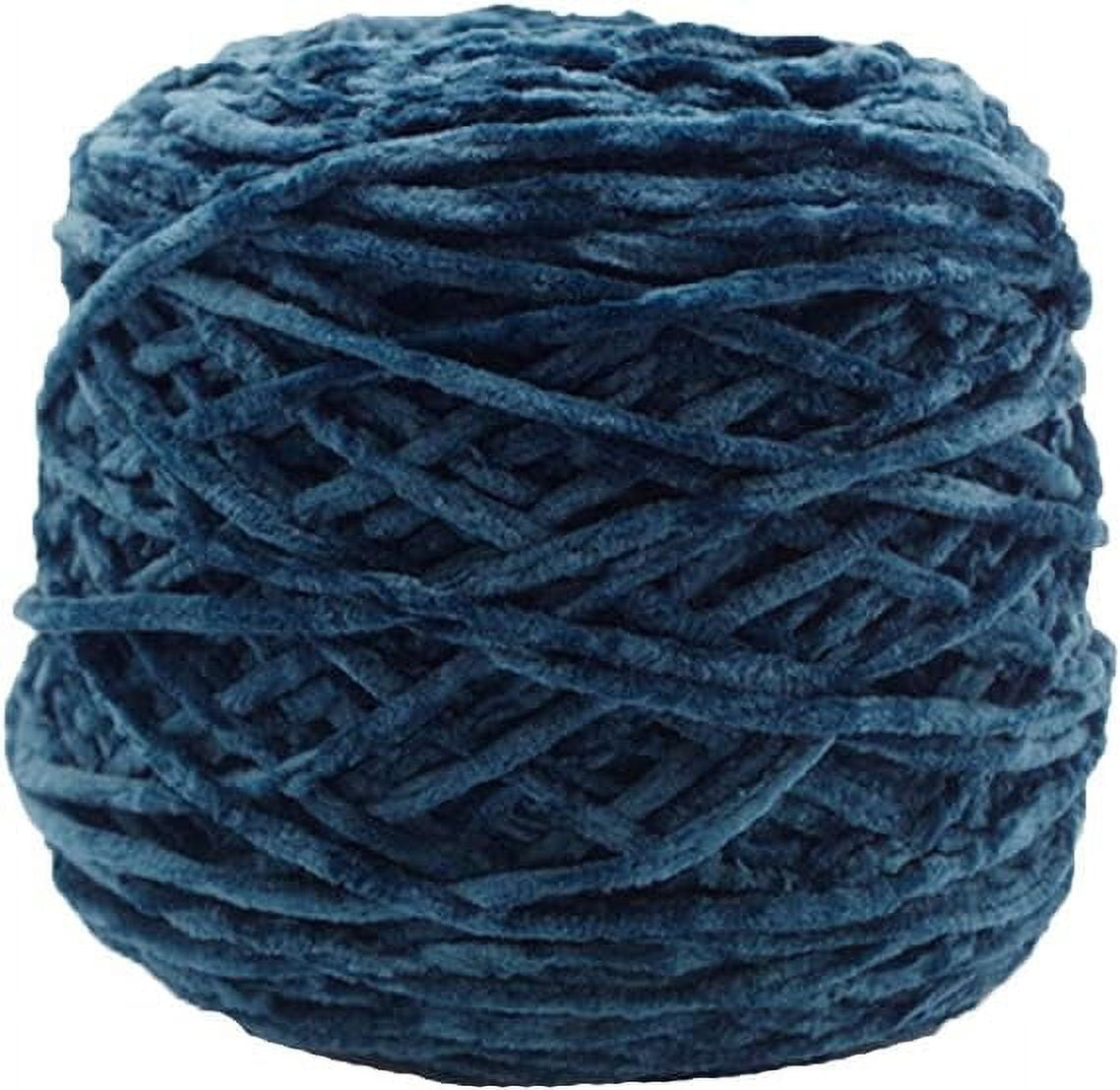 Nvzi 250g Chenille Velvet Yarn Peacock Blue Bulky Vegan Soft Yarn ...