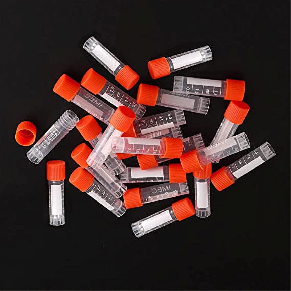 Nvzi 25pcs 2ml Lab Plastic Frost Test Tubes Vial Seal Cap, Graduated ...