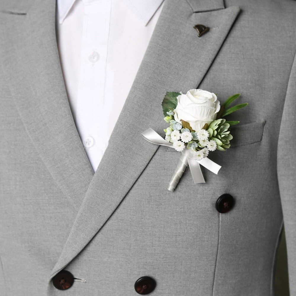 Nvzi 2pcs boutonniere pins for Men Groom and Best Man Boutonnieres with ...